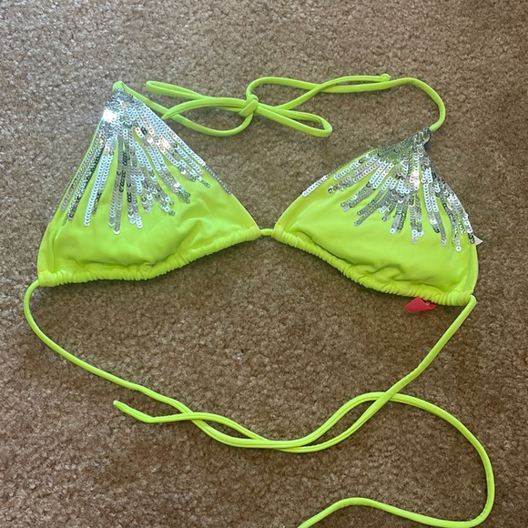 Victorias Secret Swim Lime Green Sequin Bikini Swim Suit Victoria